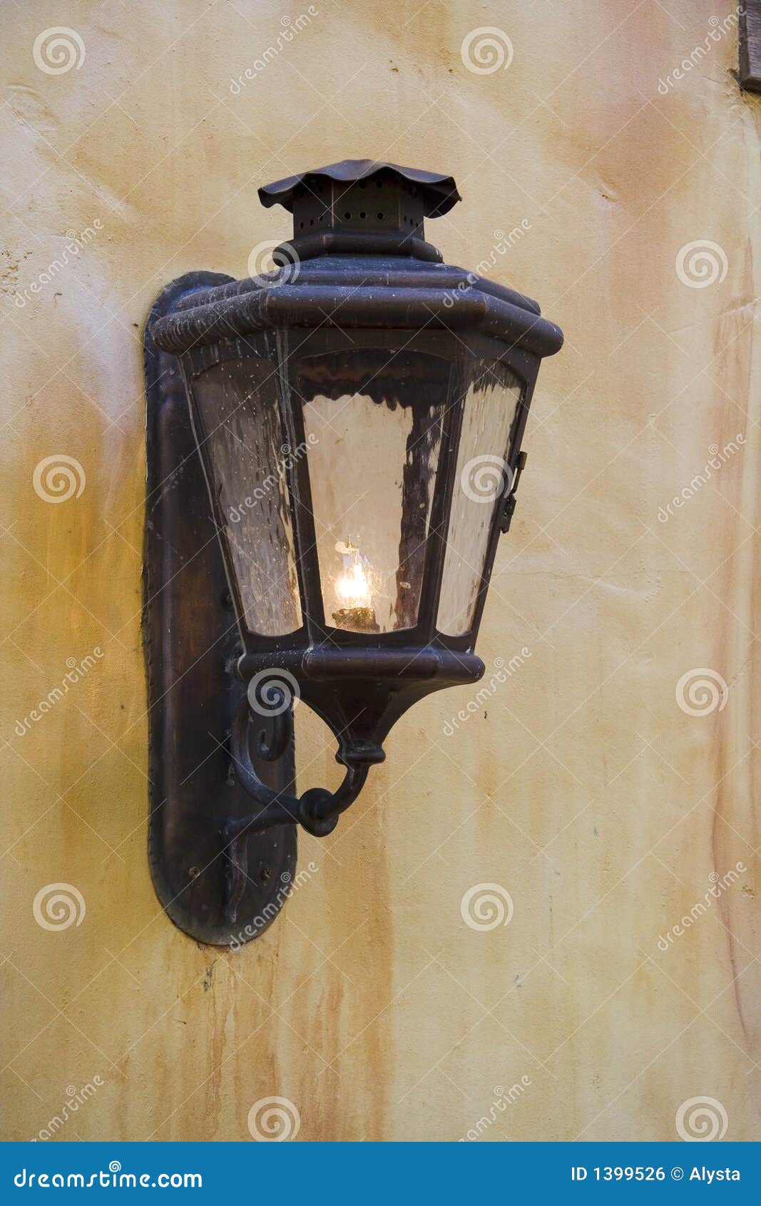 Old Light on Building stock photo. Image of rustic, illumination - 1399526