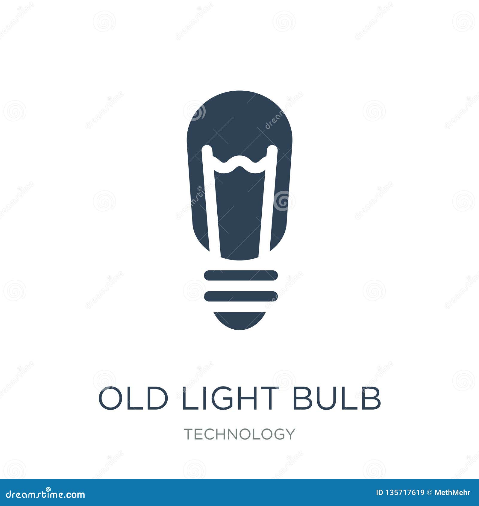 Old Light Bulb Icon in Trendy Design Style. Old Light Bulb Icon ...