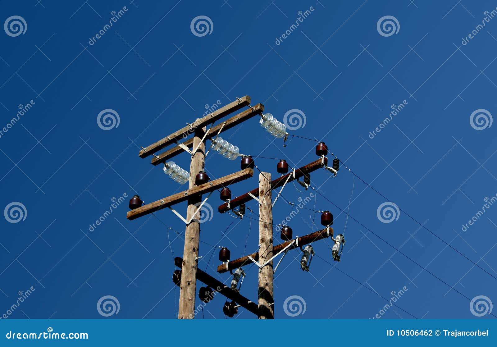 Light Pole In The Desert With Warning Signs. Stock Photo ...