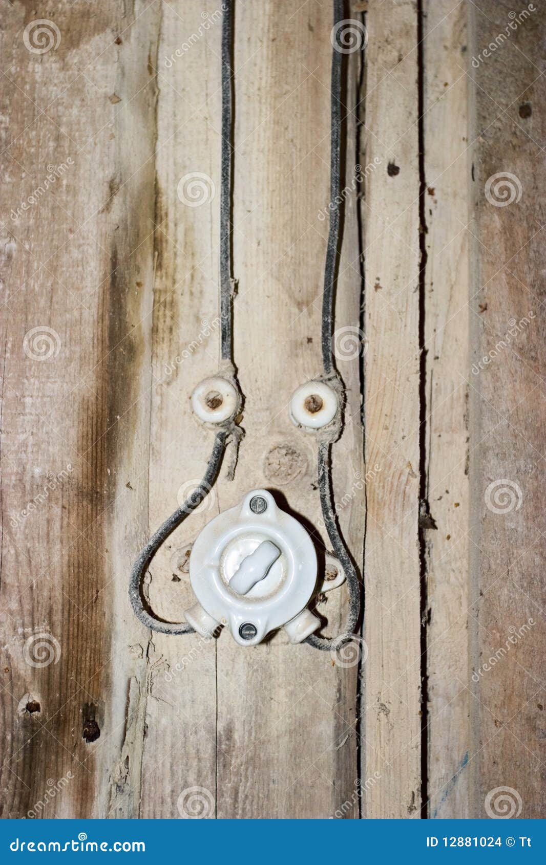 Old light switch stock photo. Image of woodwork, circuit - 12881024