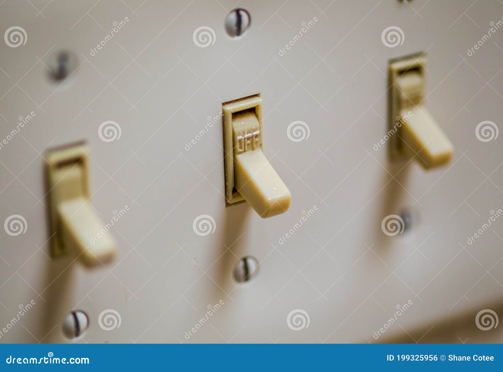 Old Light Switches in Off Position Stock Photo - Image of light, room ...