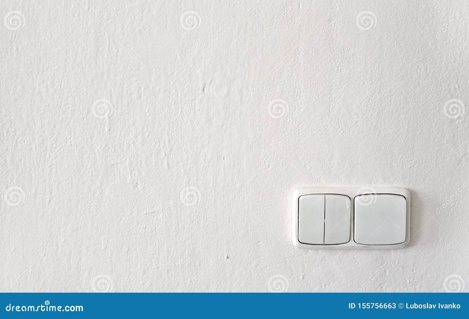 Old Light Switches on White Wall Freshly Painted, Some Drops of Paint ...