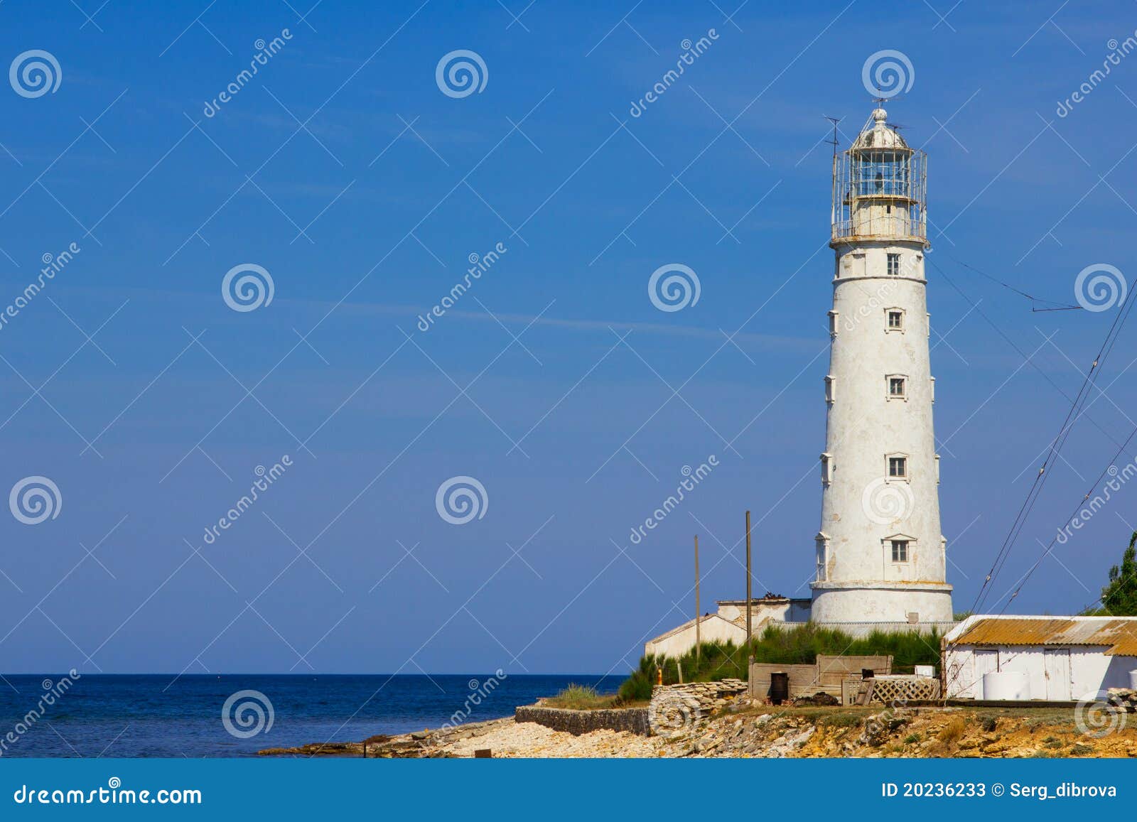 Old lighthouse stock image. Image of crimea, water, white - 20236233