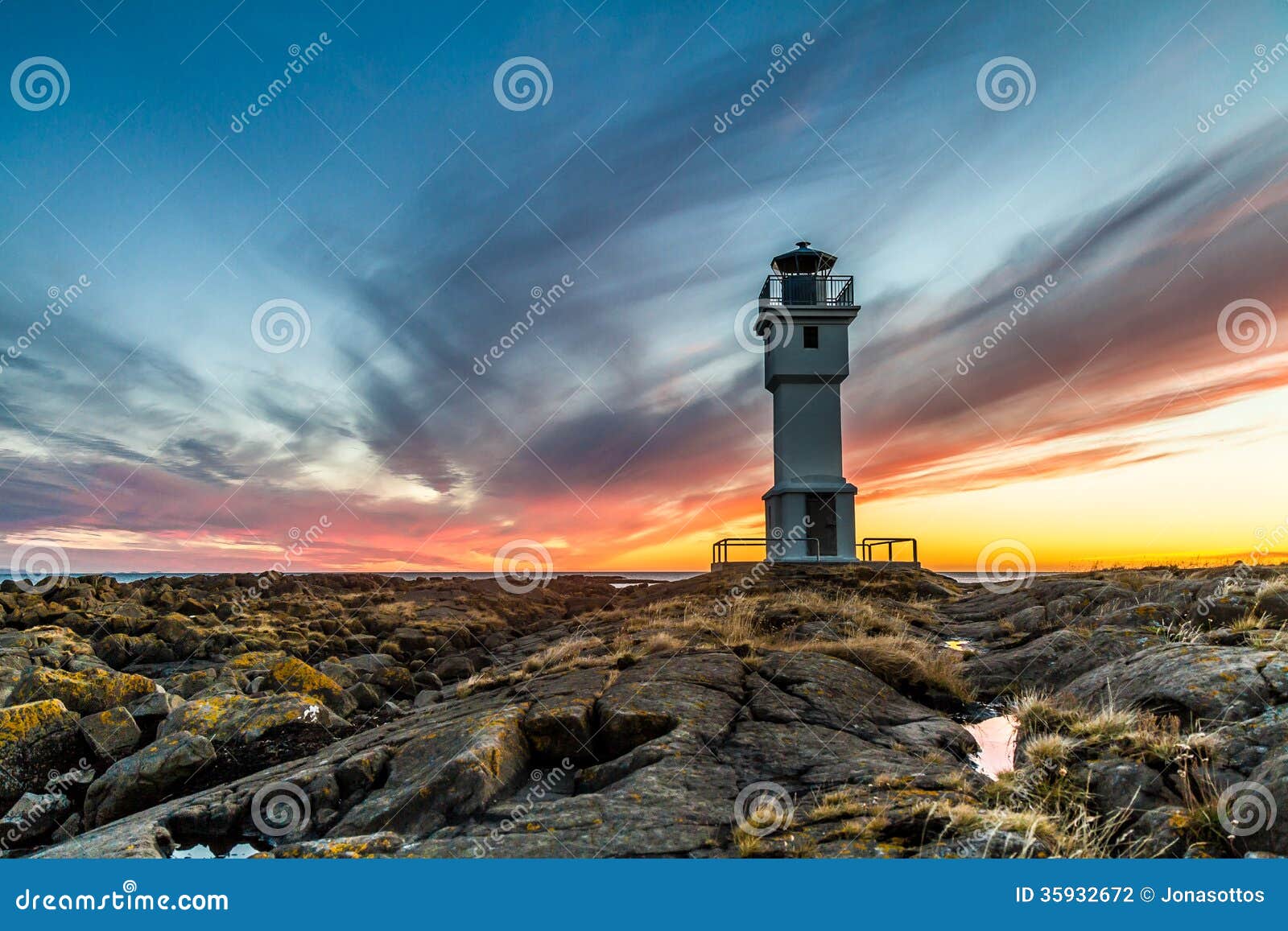The Old Lighthouse stock photo. Image of shore, rocks - 35932672