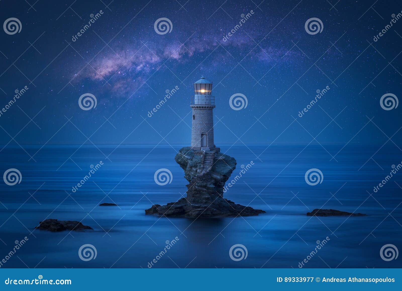 Old Lighthouse stock image. Image of landscape, andros - 89333977
