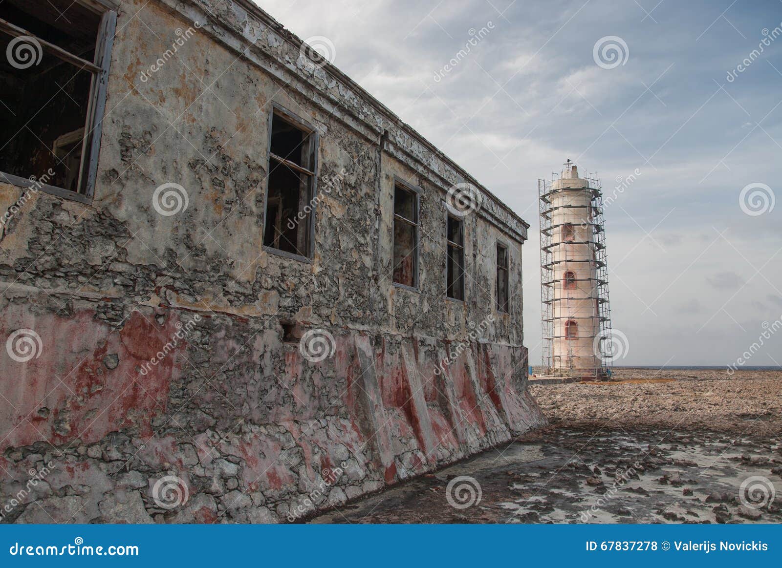 Old Lighthouse Carribean Beach Stock Photo - Image of beaches, history ...