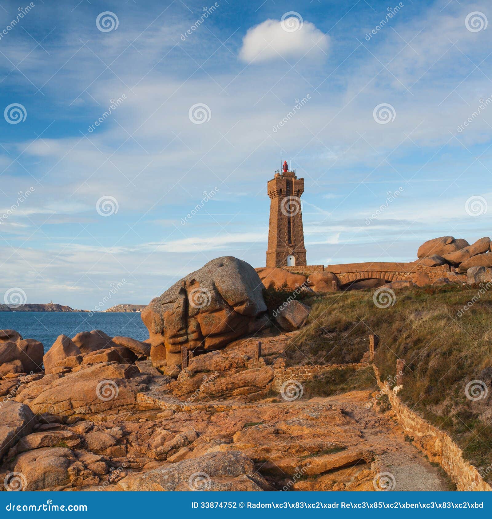 Old Lighthouse on the Impressive Coast in Brittany Stock Photo - Image ...