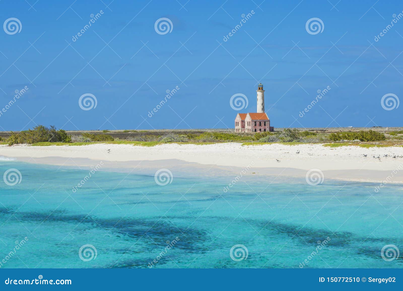 Old Lighthouse on Klein Curacao Stock Photo - Image of ocean ...