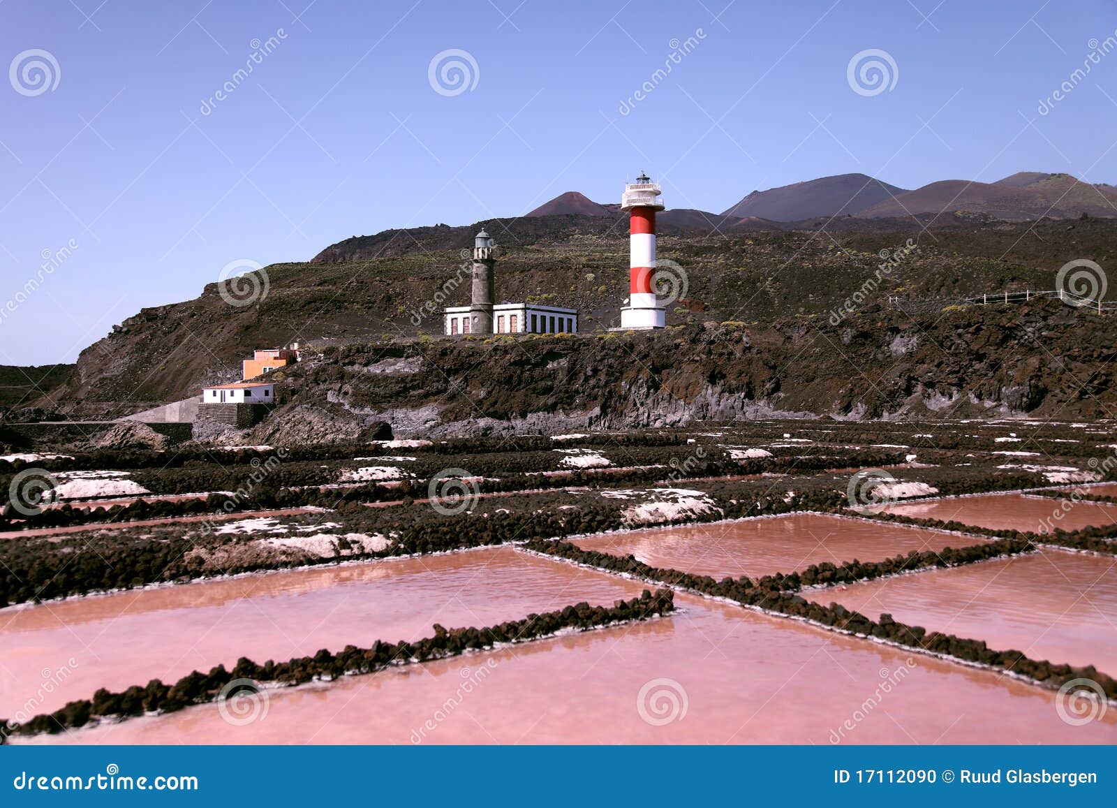 Old Lighthouse at La Palma Coast Stock Photo - Image of salt, signal ...