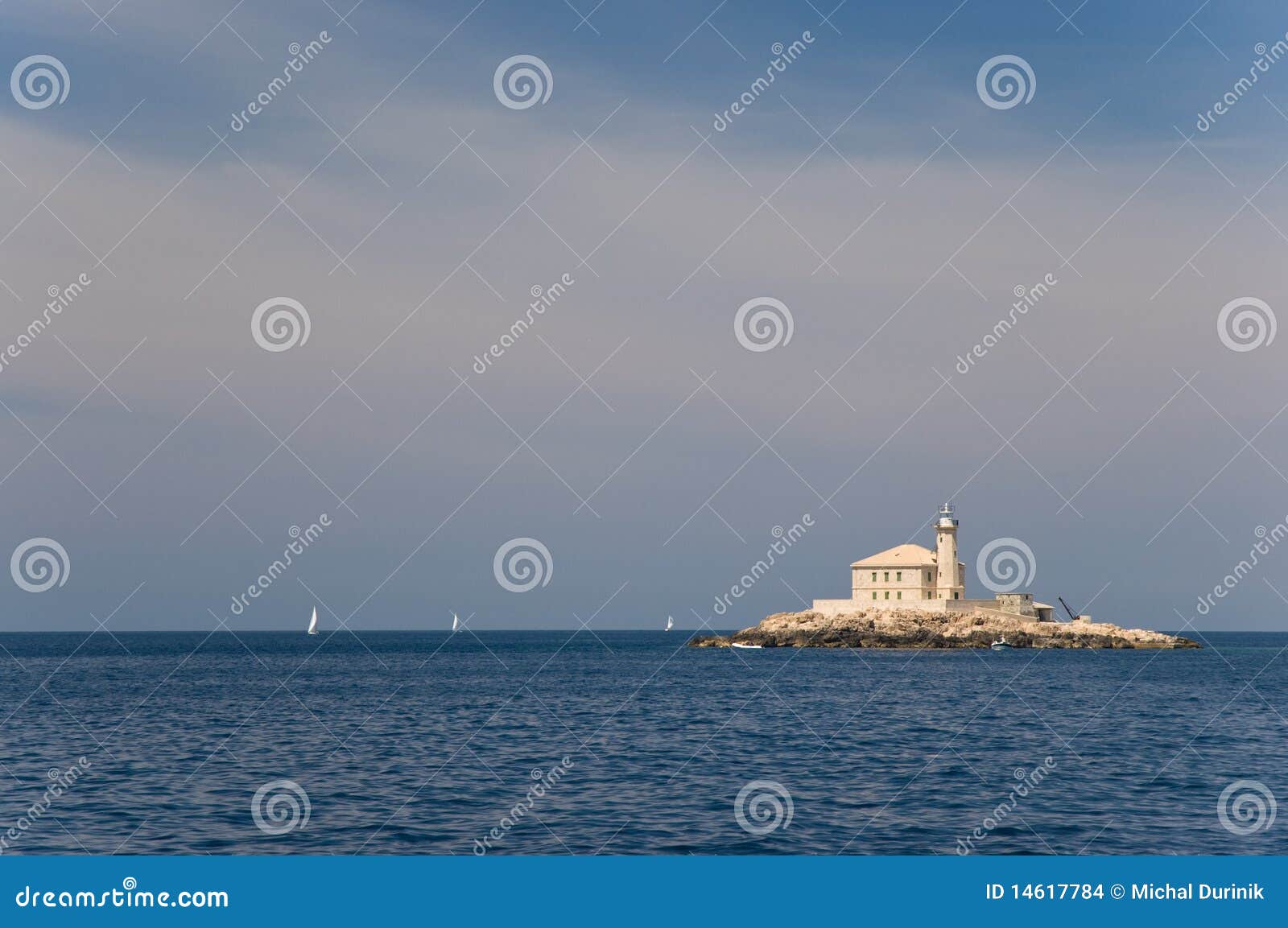 Old Lighthouse on Little Island Stock Photo - Image of safety, scene ...