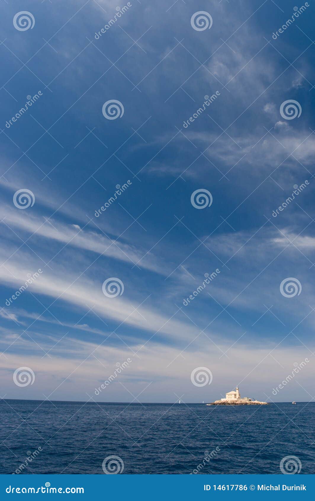 Old Lighthouse on Little Island Stock Photo - Image of green, blue ...