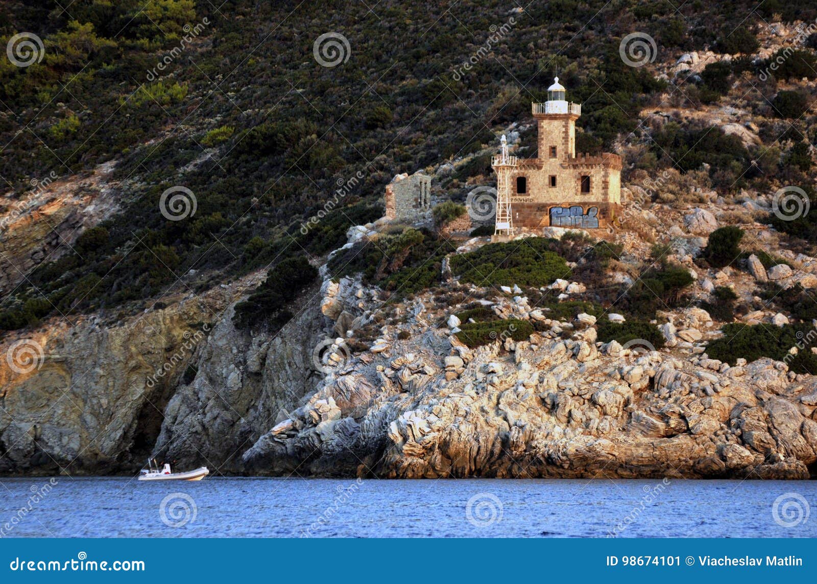 Old lighthouse editorial photo. Image of mediterranean - 98674101