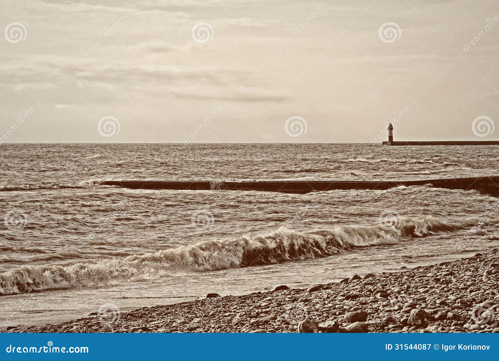 Old Lighthouse in Retro Style Stock Image - Image of retro, style: 31544087