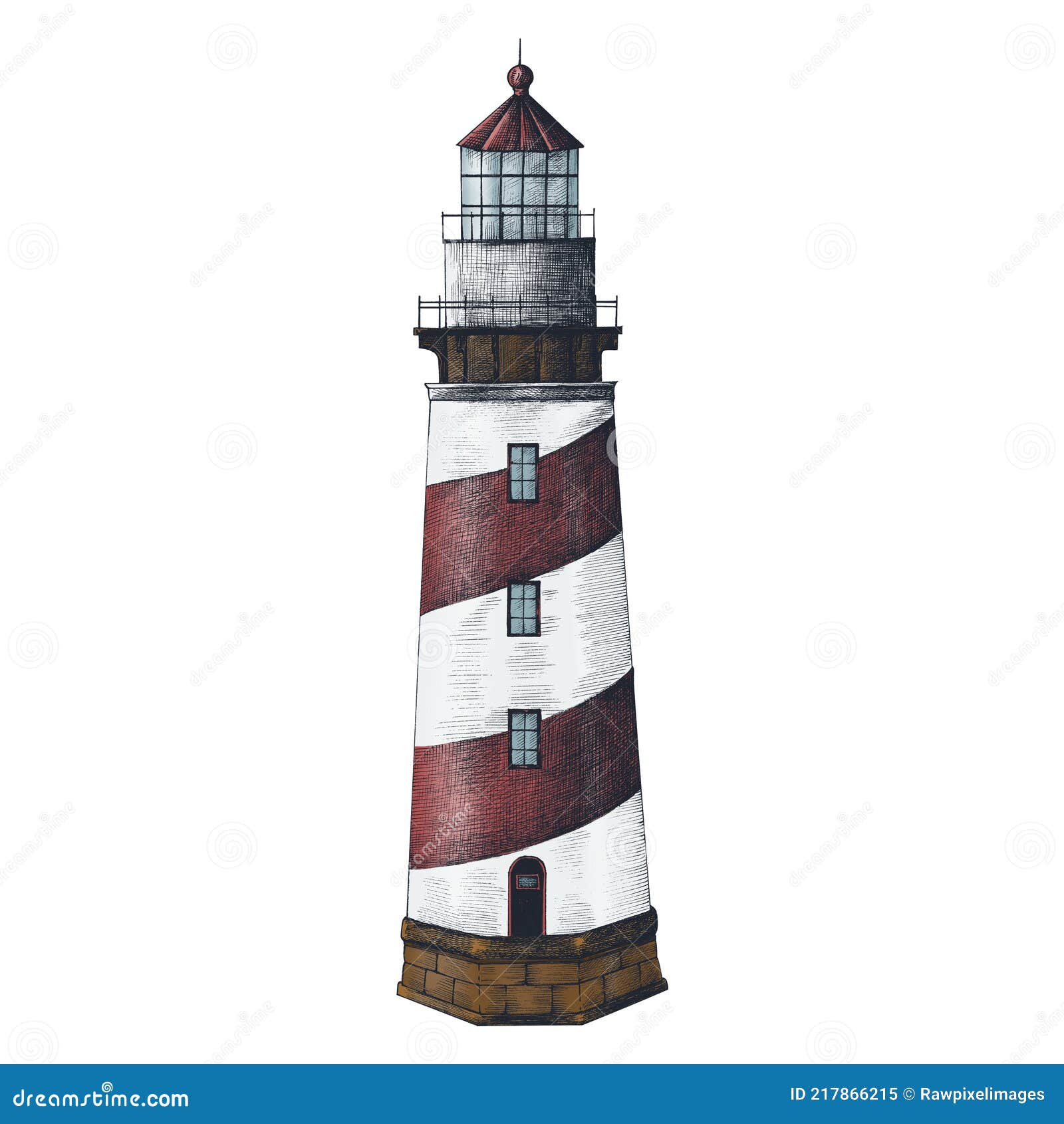 Old Lighthouse Vintage Style Illustration Stock Illustration ...