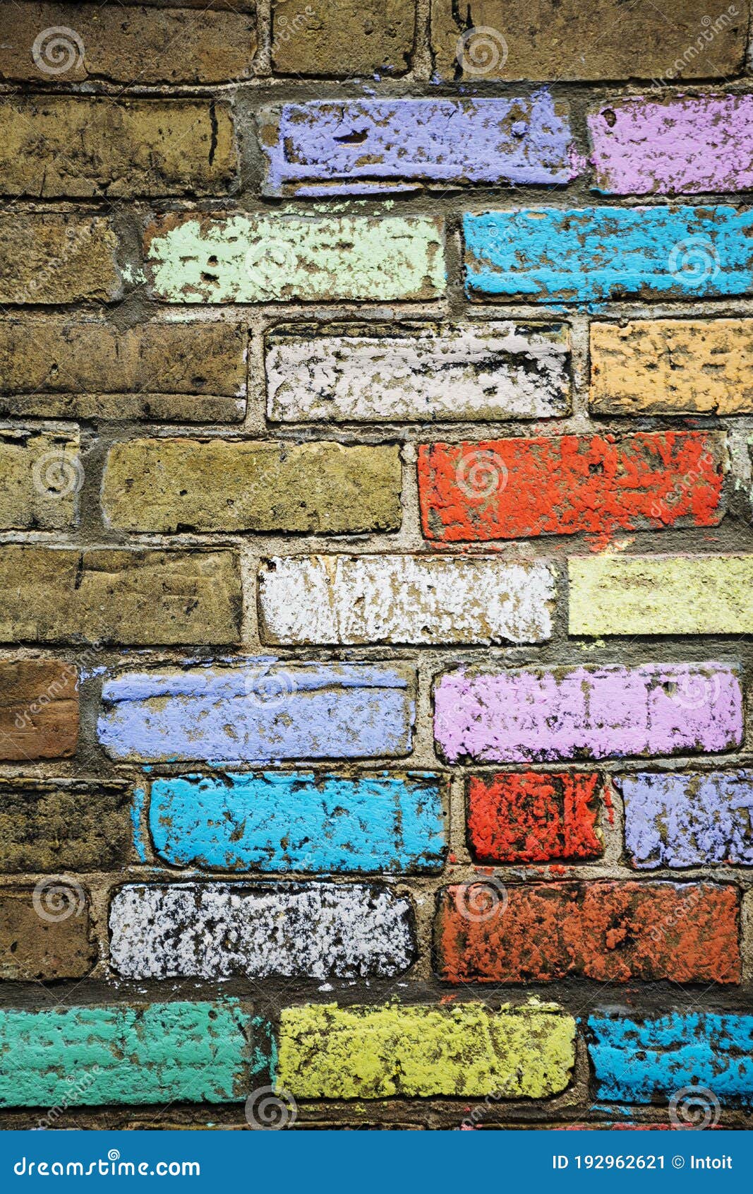 Old Limestone Brick with Colored Chalk on Some of the Bricks Stock ...