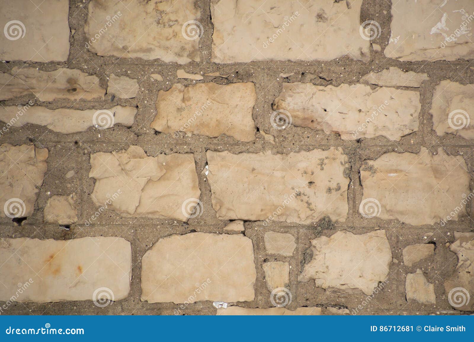 Old Limestone Stone Wall with Mortar Background Stock Image - Image of ...