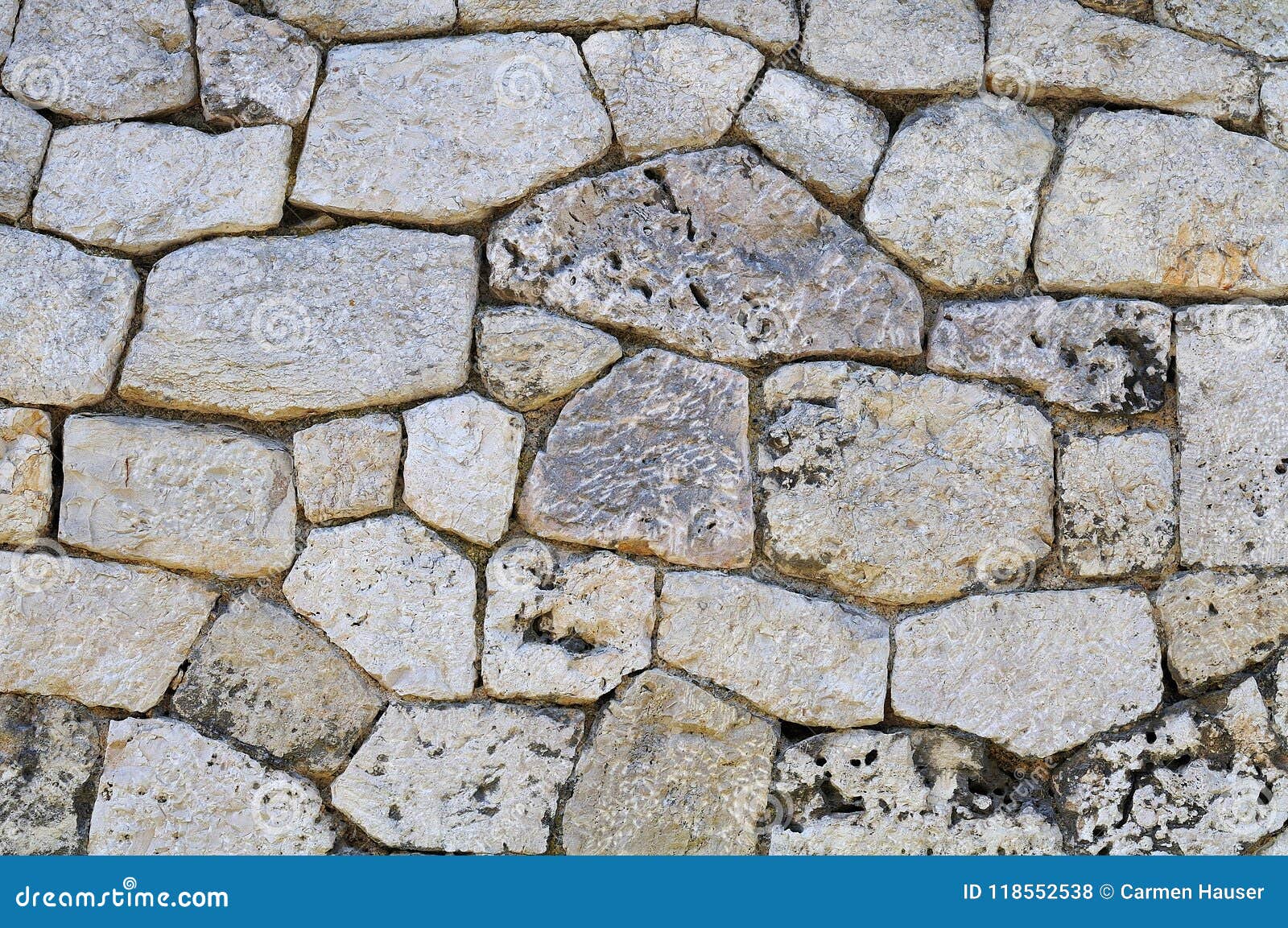Old Limestone Wall with Irregular Shaped Blocks Stock Photo - Image of ...