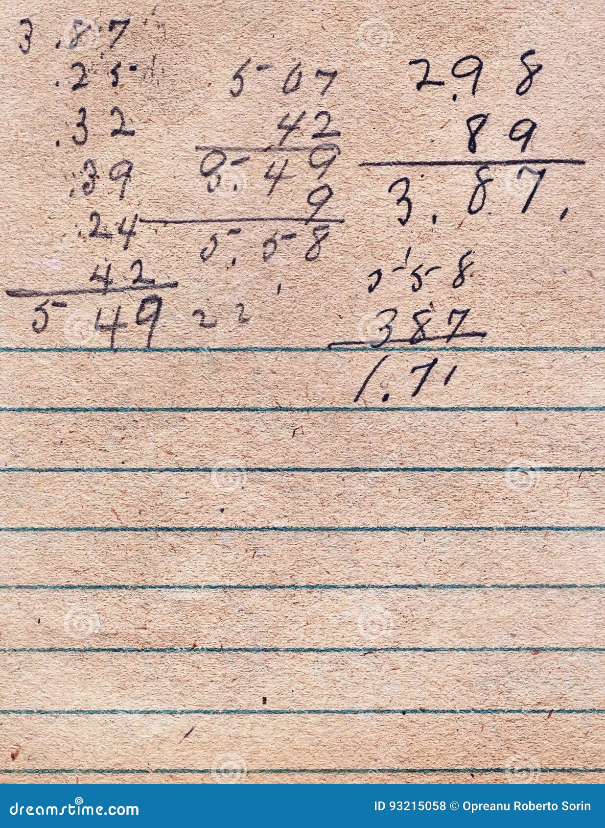 Old Lined Paper with Writing Stock Photo - Image of empty, antique ...