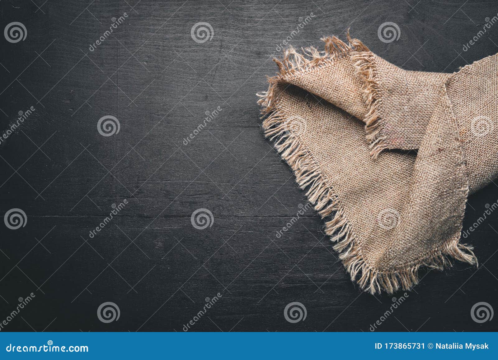 Old Linen Fabric. on Wooden Table Stock Image - Image of fabric ...