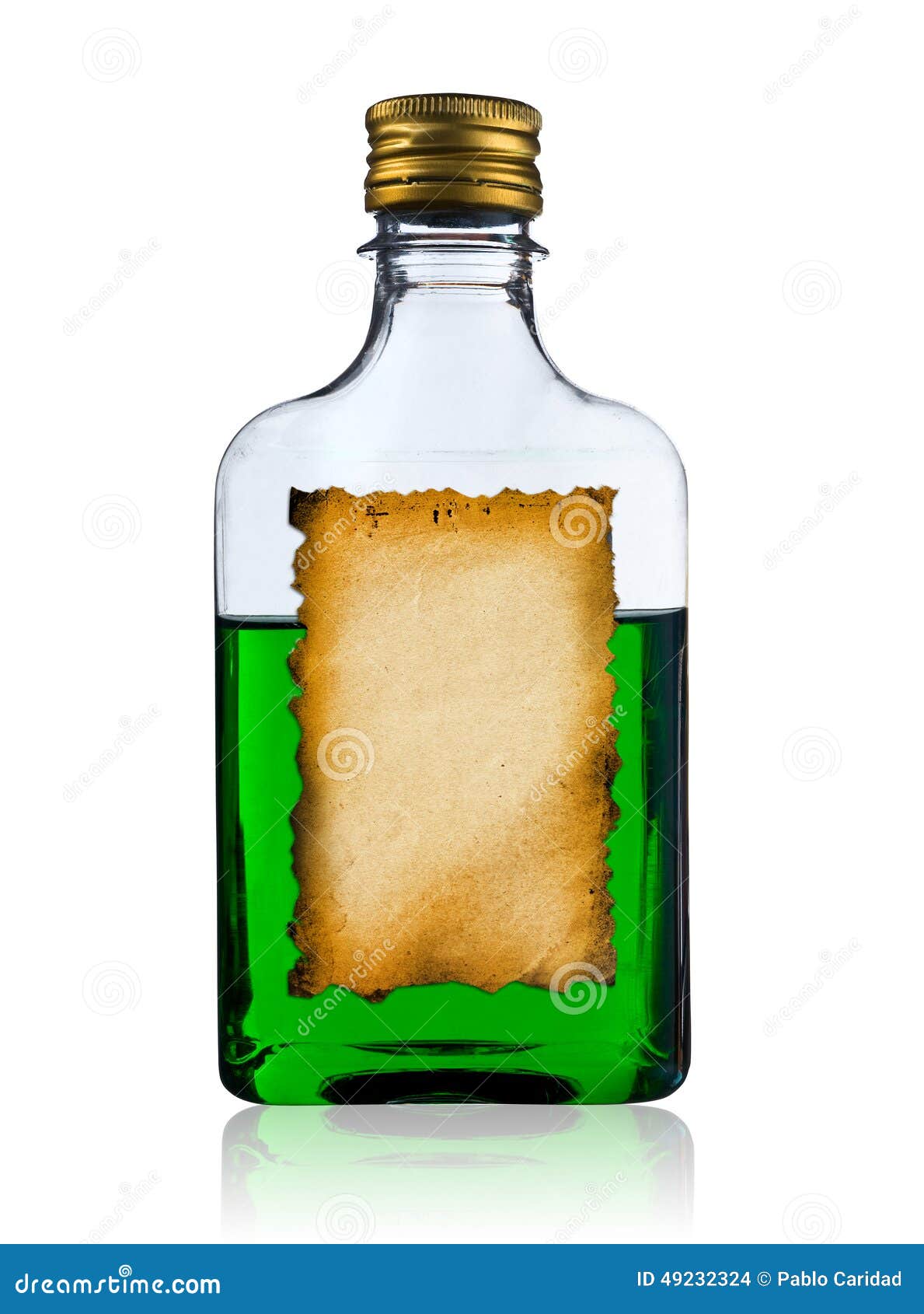 Old Liquor Bottle with Label. Stock Photo - Image of liquor, fluid ...