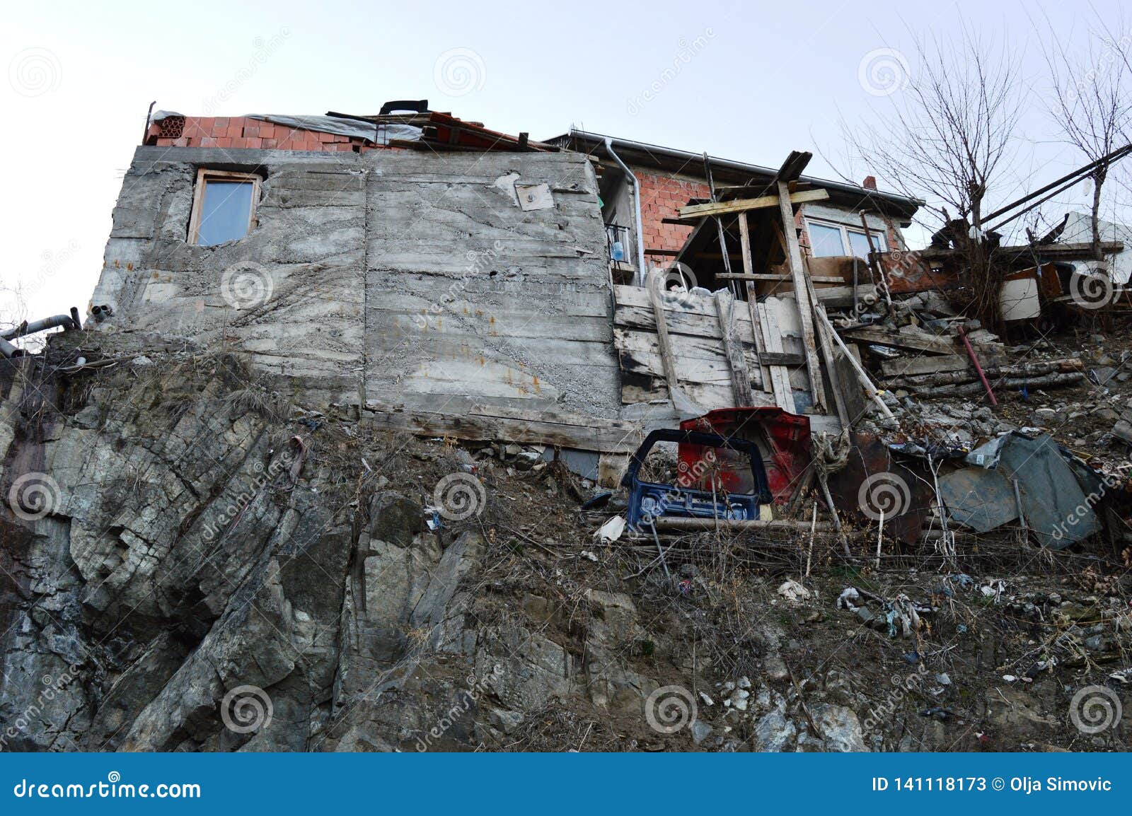 Old little, ruined house stock image. Image of ruined - 141118173
