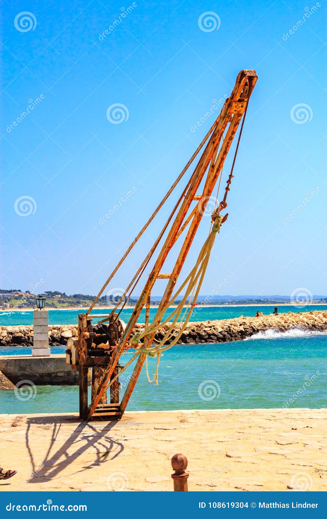 Old Loading Crane in the Harbor Stock Photo - Image of industry ...