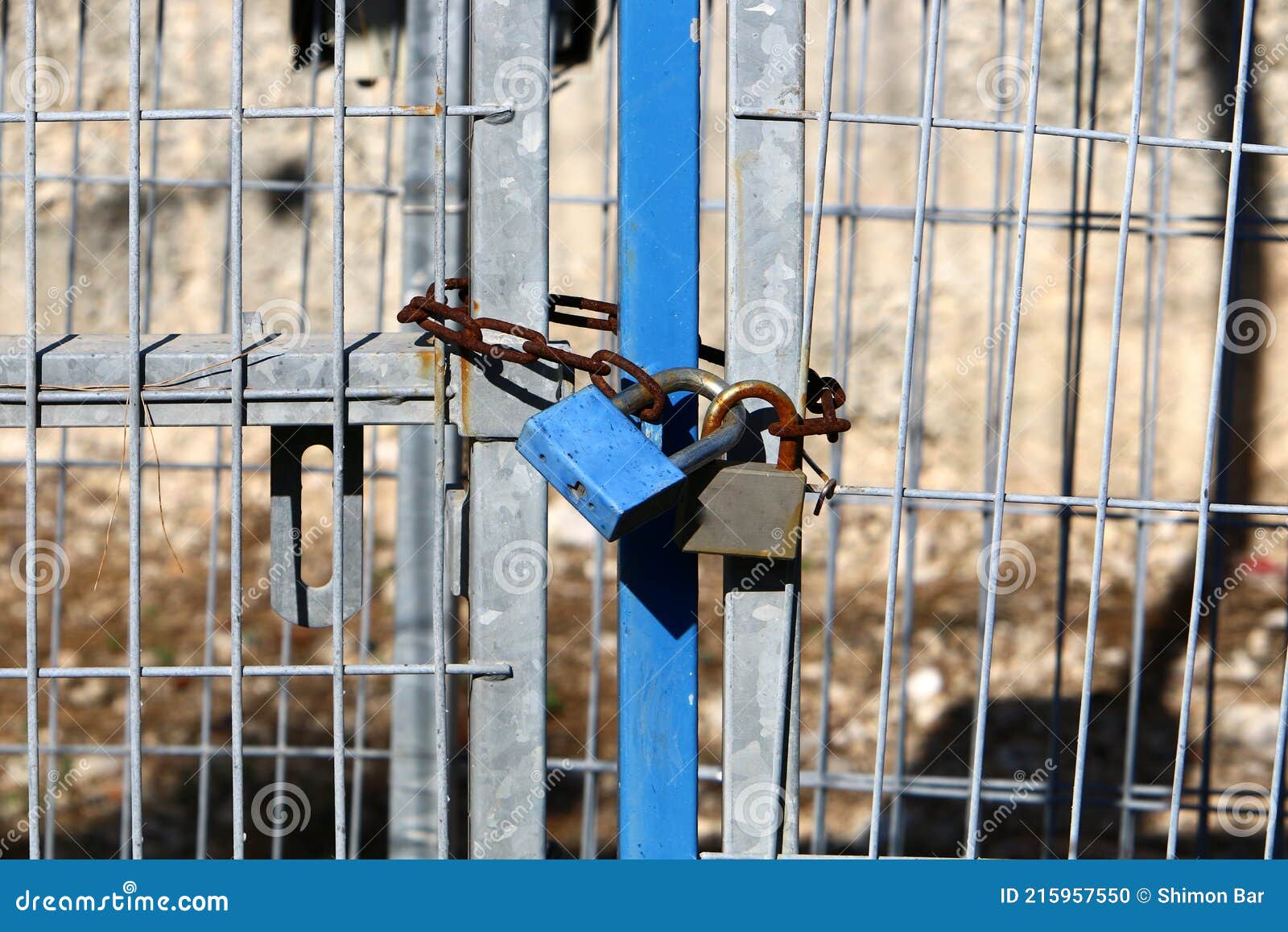 Old Lock on a Chain Hanging on the Fence Stock Photo - Image of fence ...