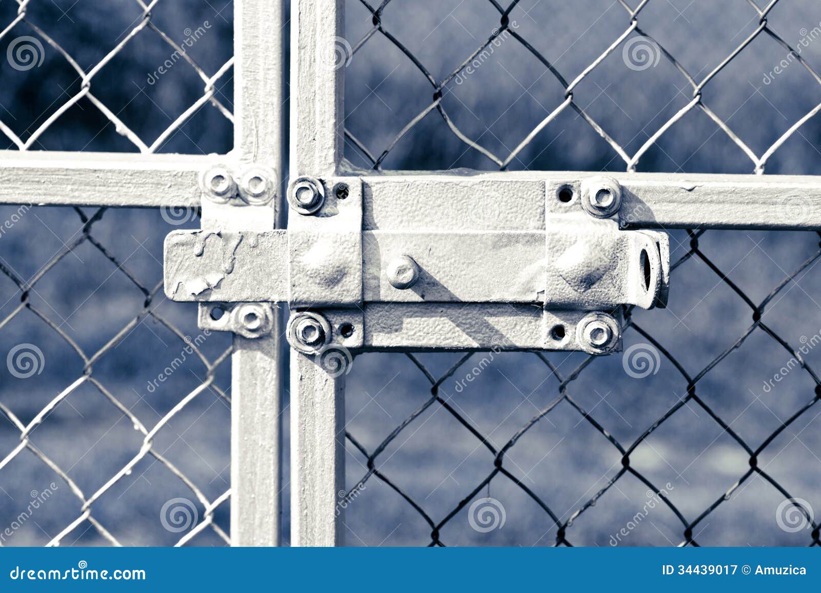Old lock on metal fence stock image. Image of lock, rusty - 34439017