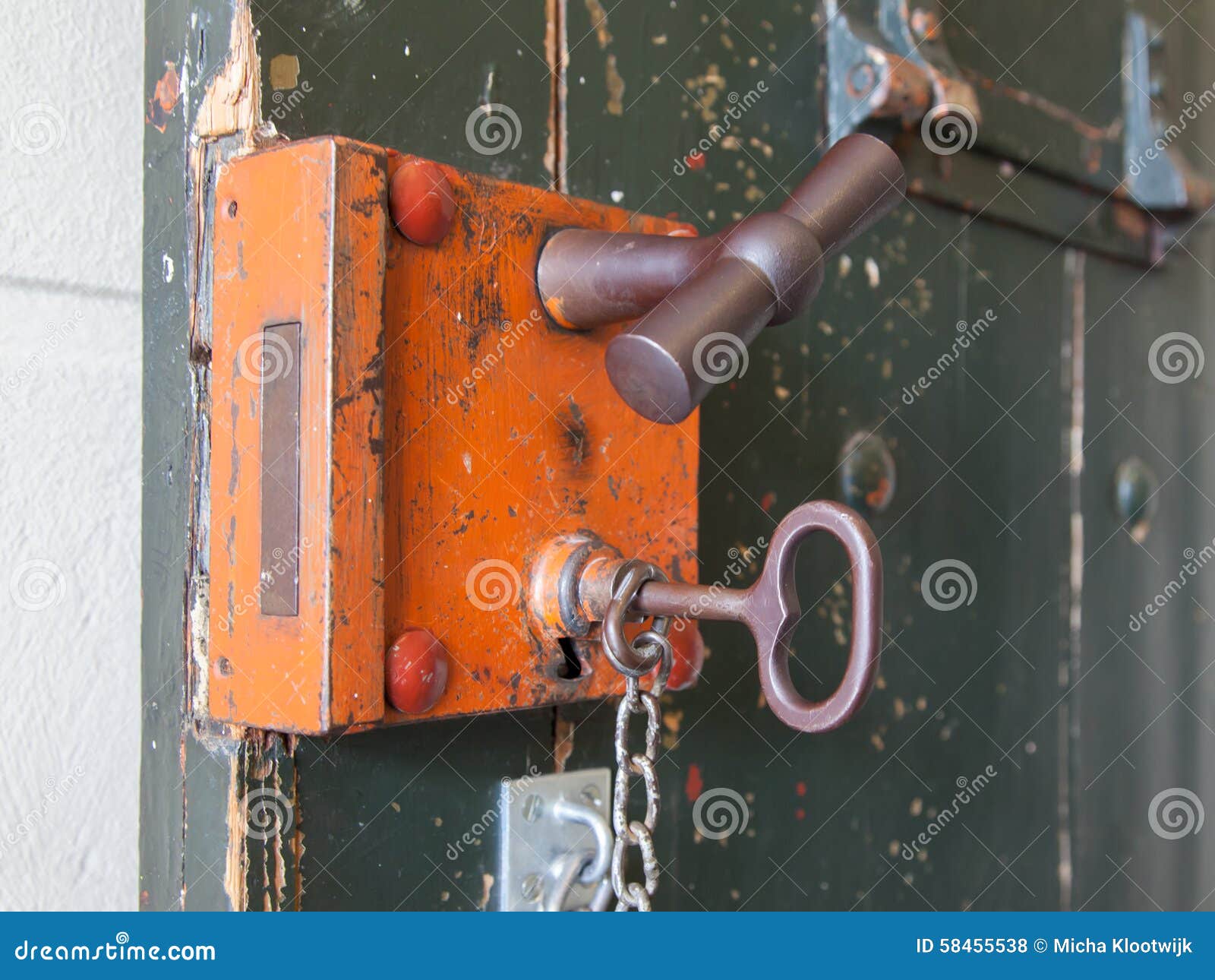 Old lock in a prison stock photo. Image of offense, lockup - 58455538
