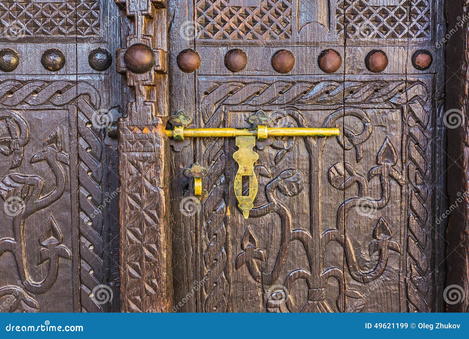 Old lock on a wooden door stock image. Image of grunge - 49621199