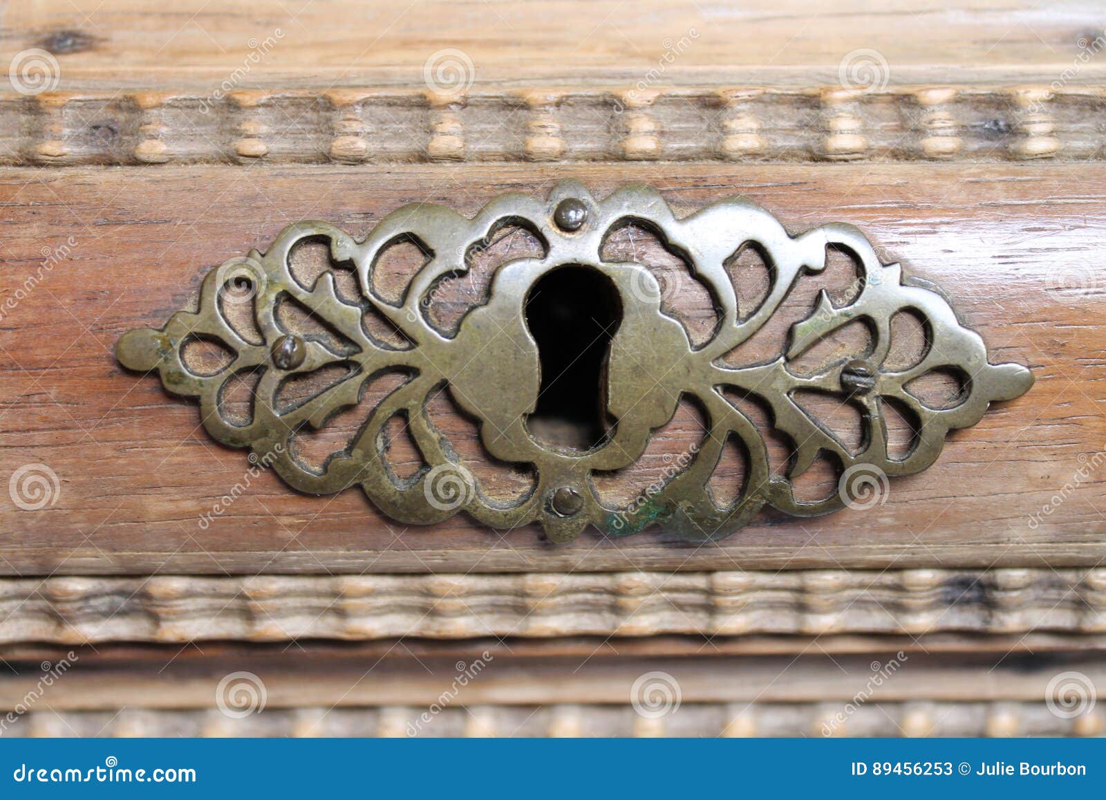Old lock in wooden drawer stock image. Image of iron - 89456253