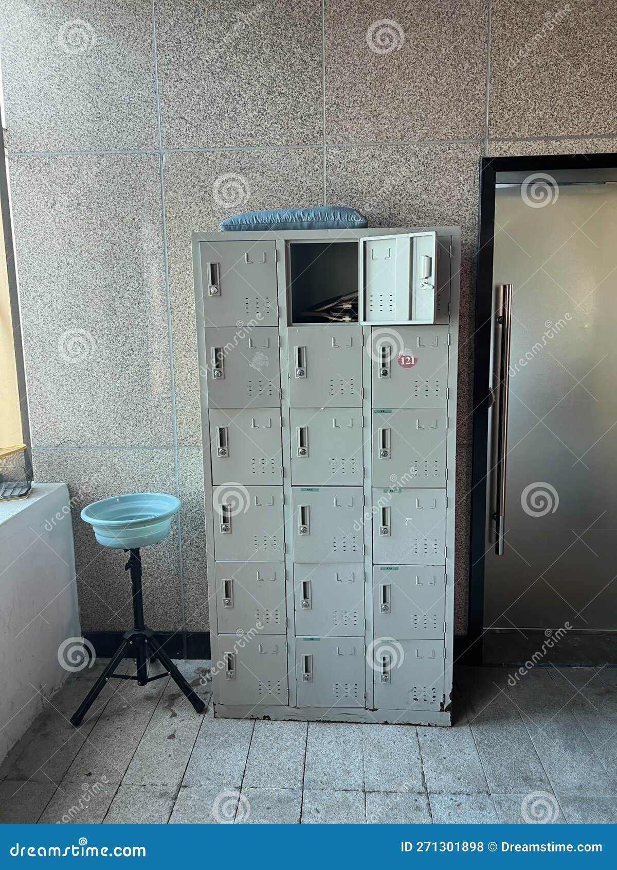 Old Locker in the Corner of the Room Stock Photo - Image of wall ...