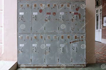 Old Lockers stock image. Image of gray, cabinet, closet - 969203
