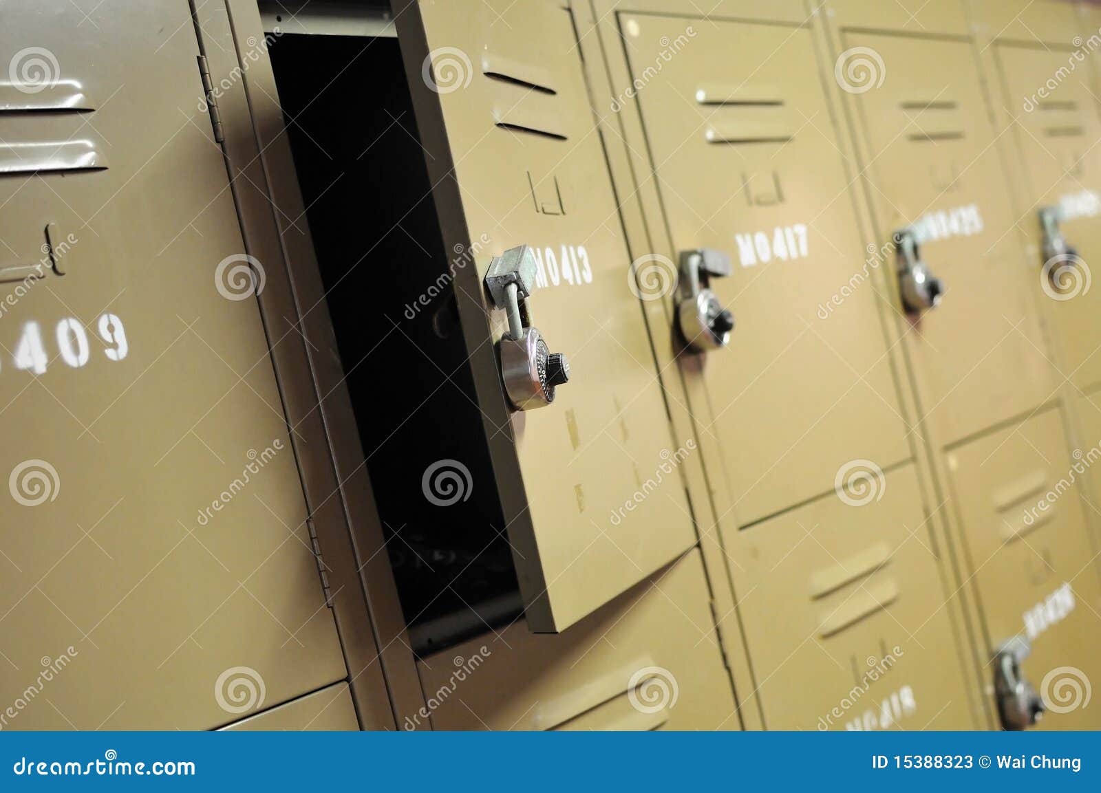 Old lockers with locks stock image. Image of design, steel - 15388323