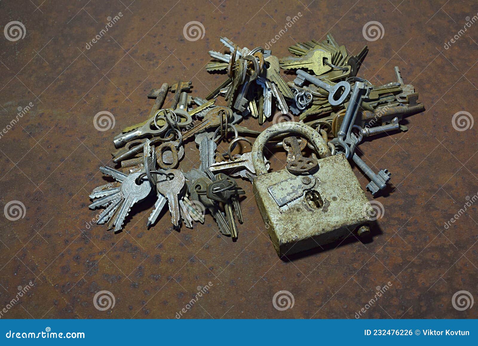 Old locks and lots of keys stock photo. Image of open - 232476226