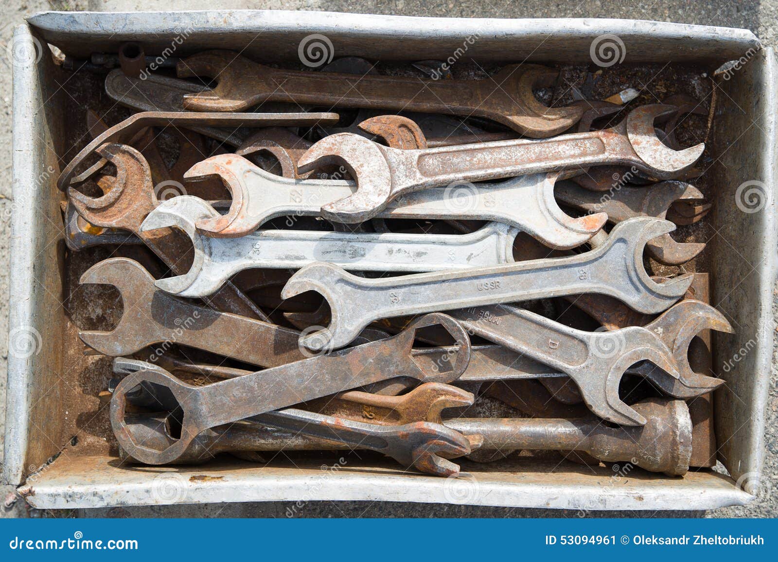 Old Locksmith Keys are in a Metal Box. Stock Image - Image of ...