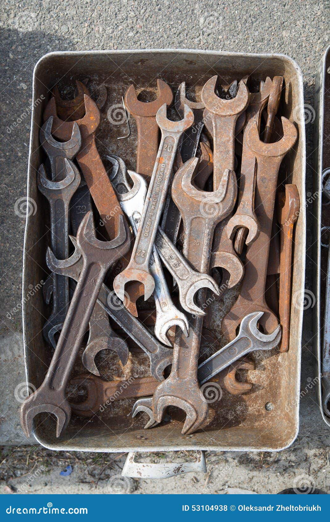 Old Locksmith Keys are in a Metal Box. Stock Photo - Image of apparatus ...