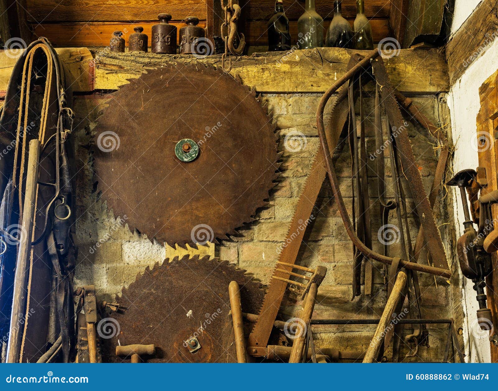 Old Locksmith Tools in the Rustic Barn Stock Photo - Image of rust ...
