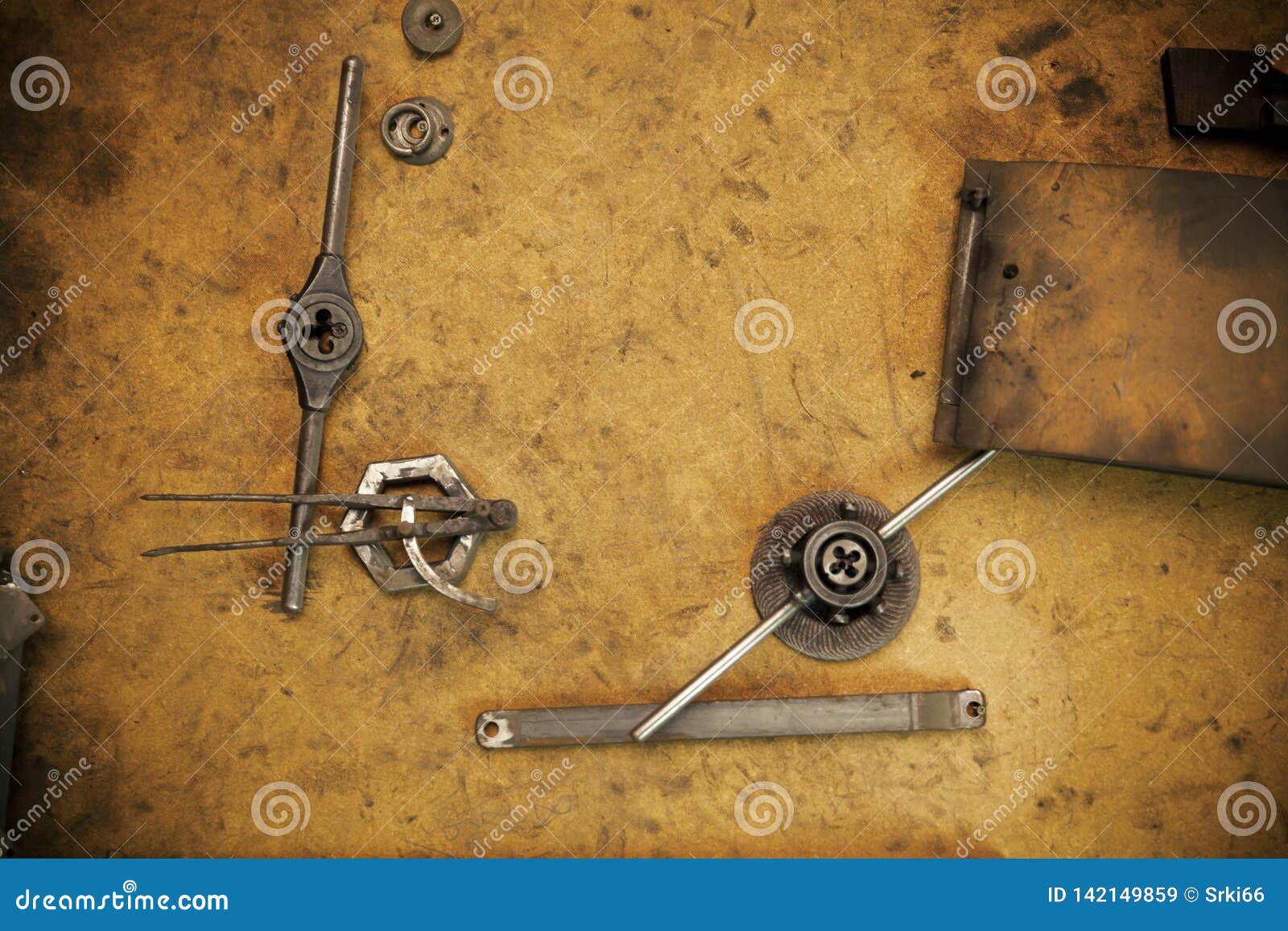Old Locksmith Tools for Threading Stock Image - Image of hardware ...