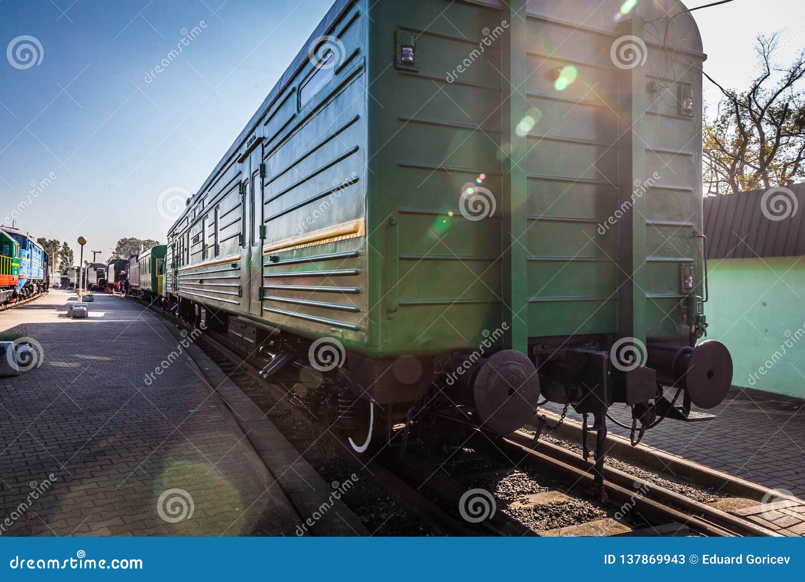 Old Locomotive Stands on the Platform of the Station Stock Image ...