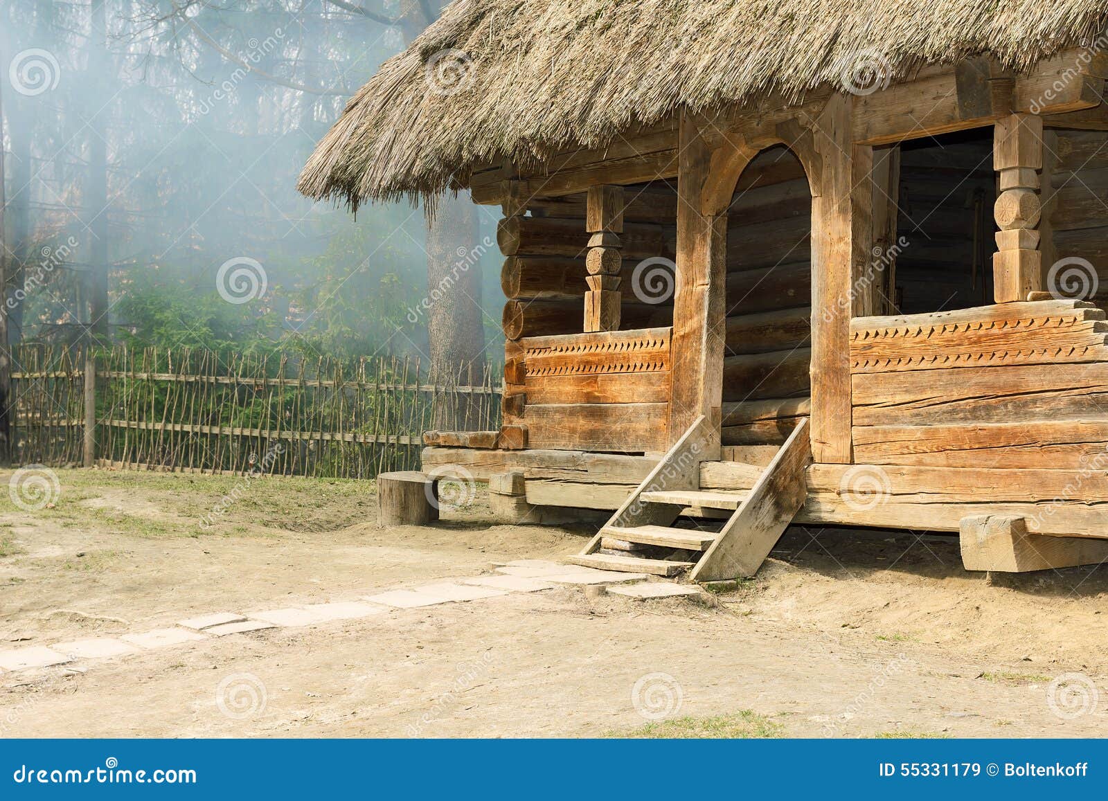 Old log cabin stock image. Image of cabin, people, park - 55331179