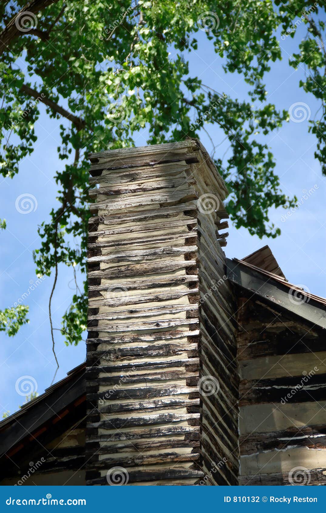 Old Log Cabin Chimney stock photo. Image of wood, burn - 810132