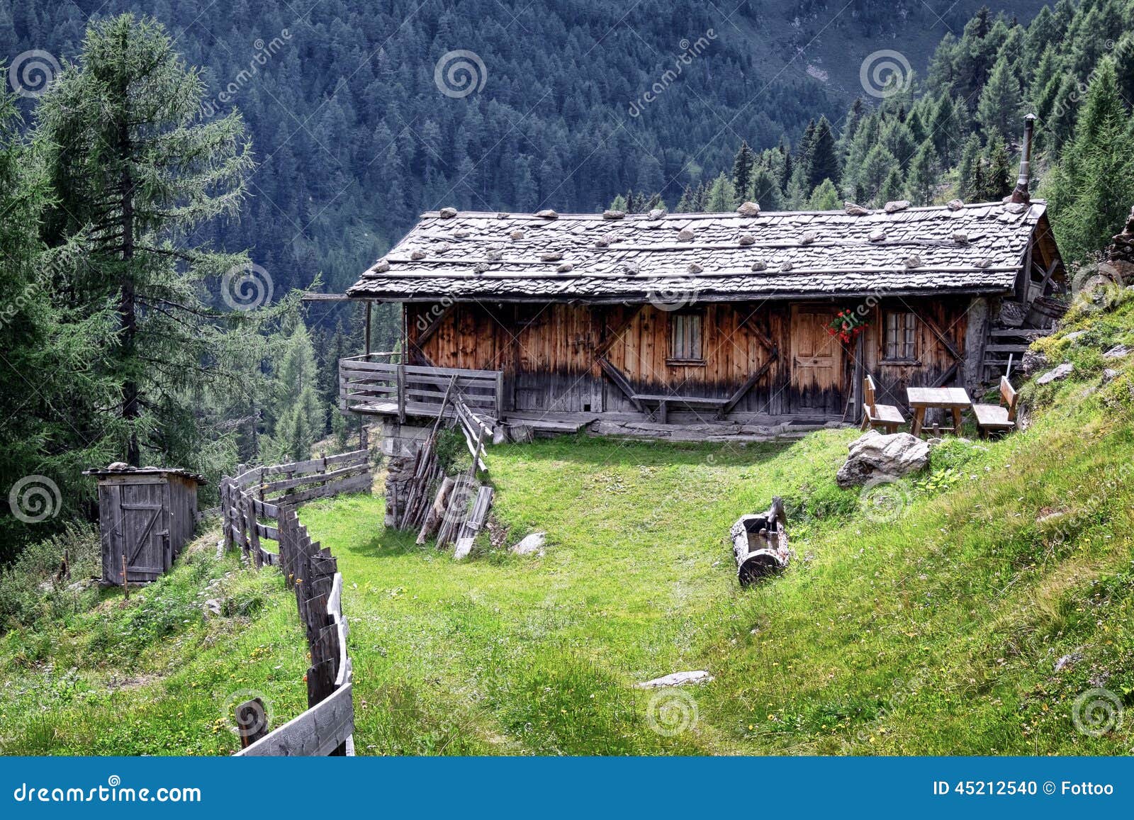 Old log cabin stock photo. Image of sunlight, grass, rustic - 45212540