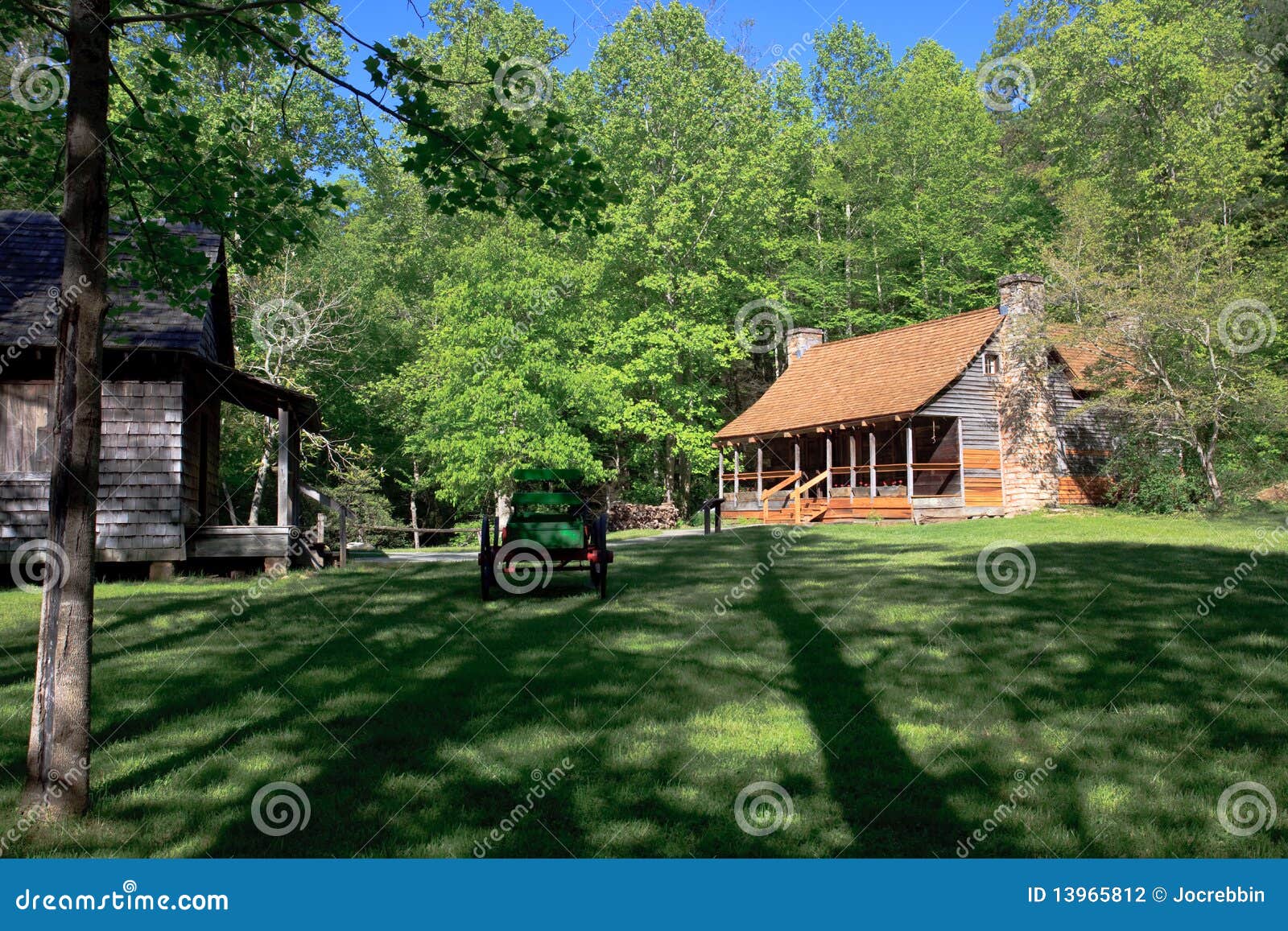 Old Log Cabin in the Forest Stock Photo - Image of antique, pasture ...