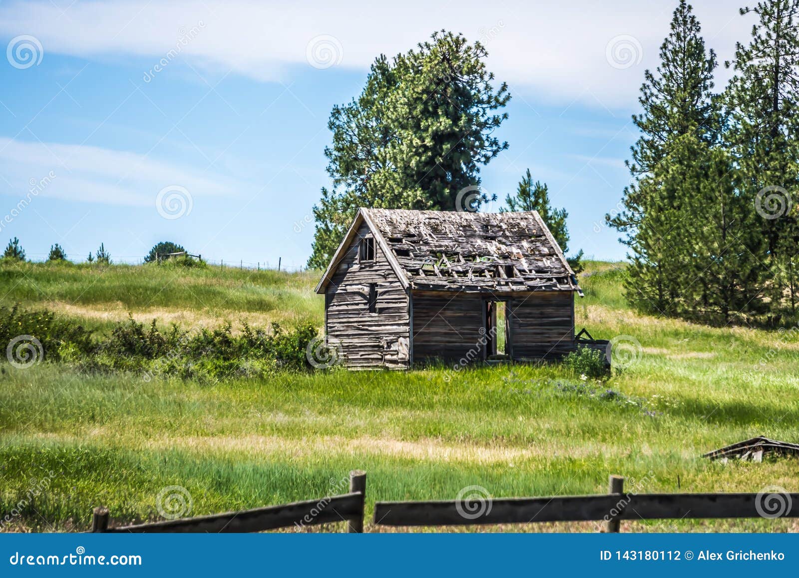 Old Log Cabin on Ranch in the Mountains Stock Photo - Image of wooden ...