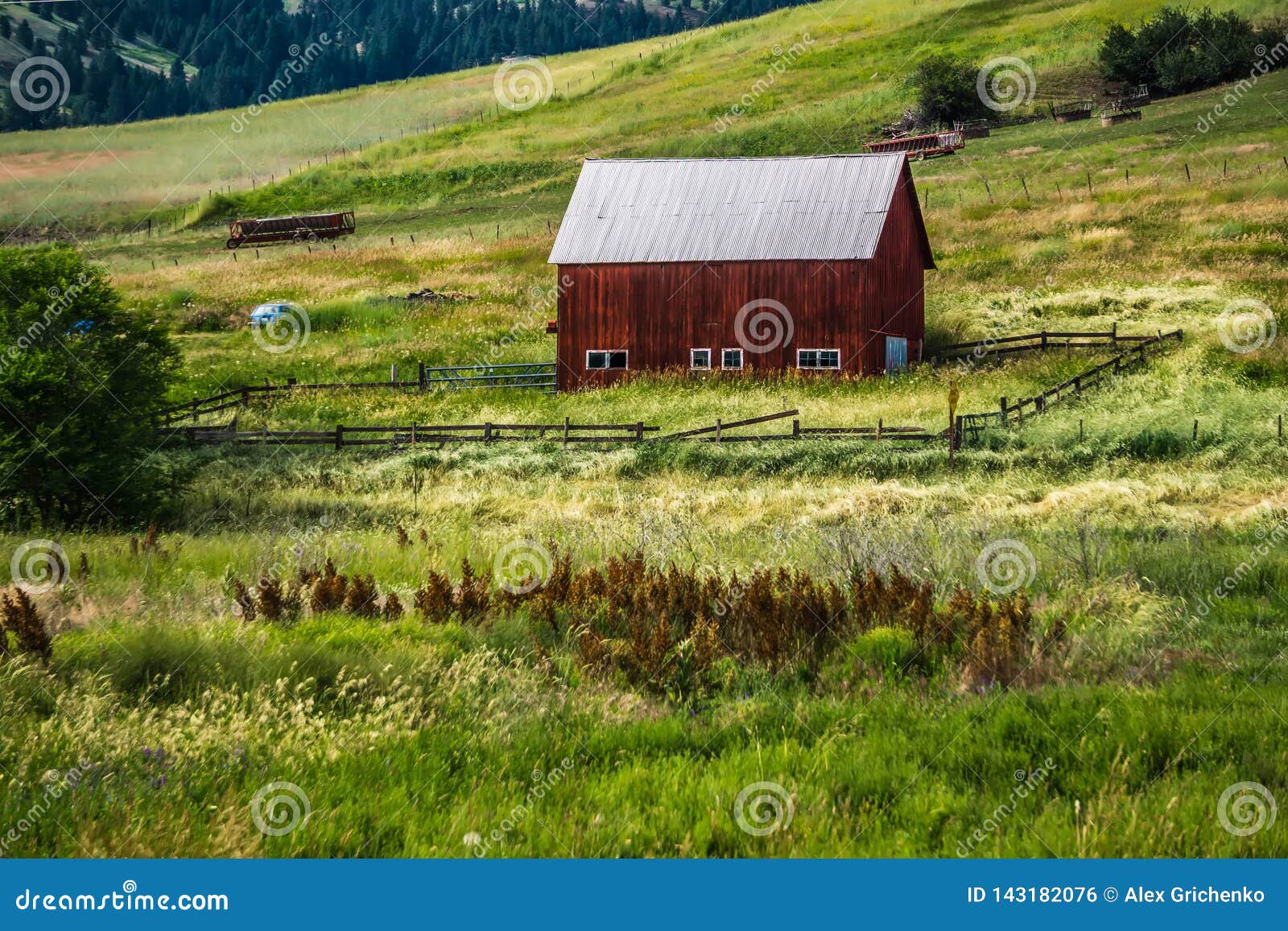 Old Log Cabin on Ranch in the Mountains Stock Photo - Image of range ...