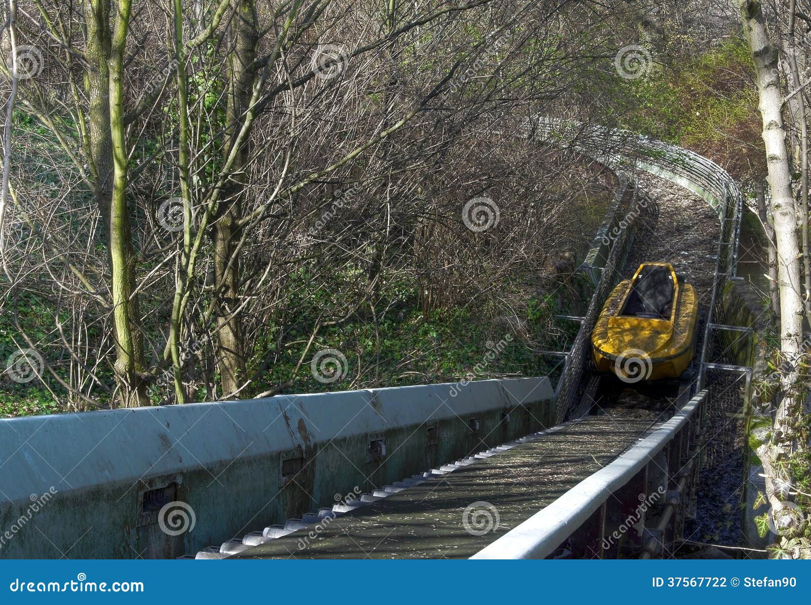 Old Log Flume at an Amusement Park Stock Photo - Image of entertainment ...