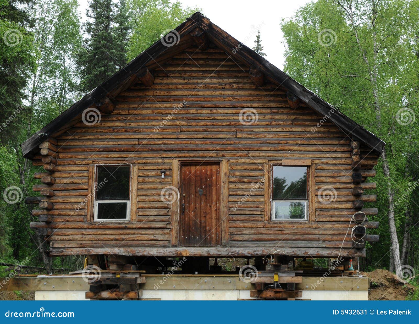 Old log house stock image. Image of forest, house, moved - 5932631