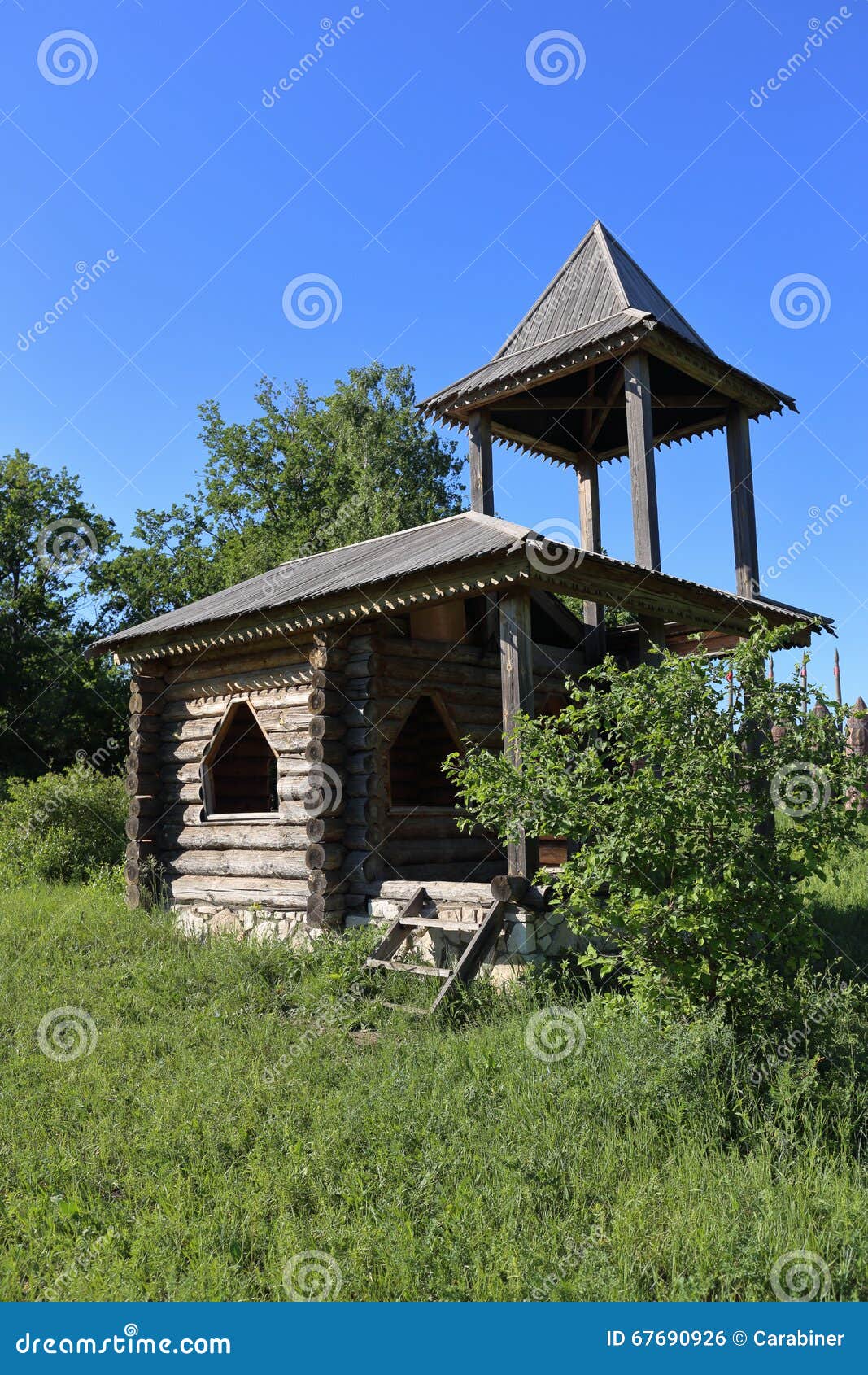 Old log house chapel stock photo. Image of rustic, architecture - 67690926