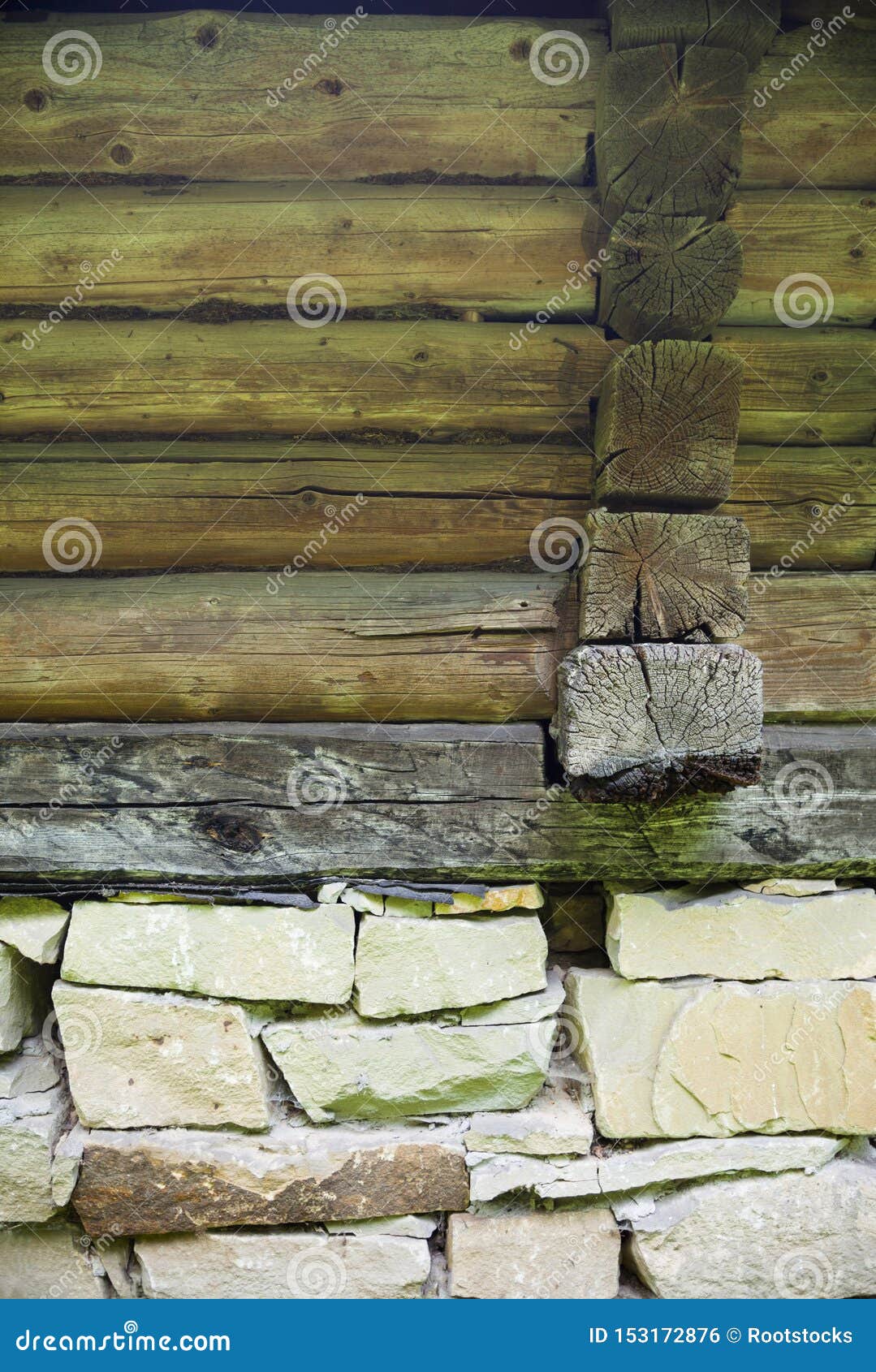 Old Log House on the Stone Foundation Stock Photo - Image of foundation ...